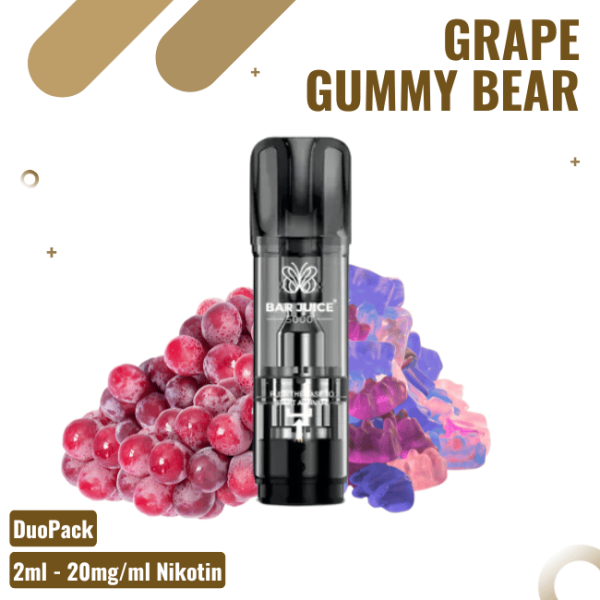 Grape Gummy Bear Bar Juice Pods - 2er Pack, 6,49