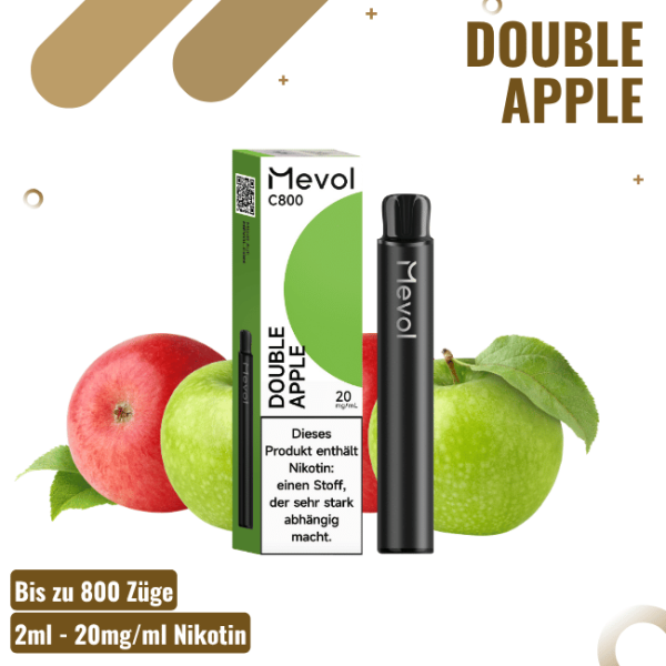 Mevol C800 Einweg Vape - Double Apple, 2,99