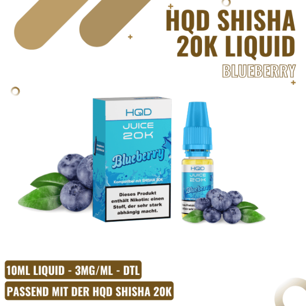 HQD Shisha 20k Liquid - Blueberry 3mg/ml, 7,49