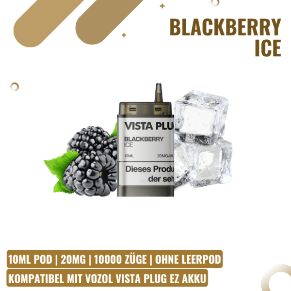 Vozol Vista Plug EZ 15K Pod - Blackberry Ice, 16,90