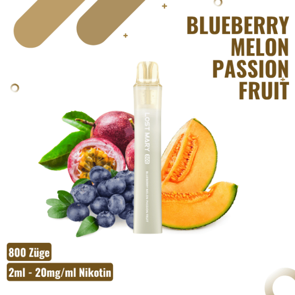 Lost Mary LM800 - Blueberry Melon Passion Fruit, 4,99
