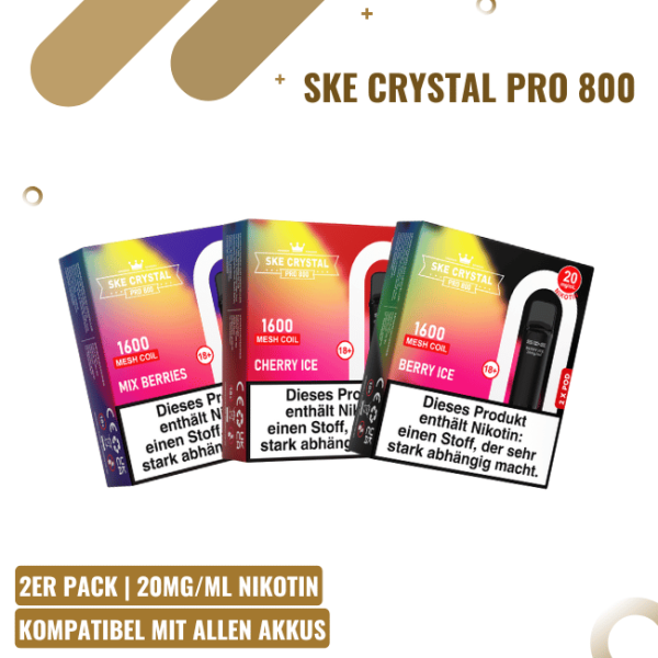 SKE Crystal Pro 800 Prefilled Pods - 2er Pack, 5,99