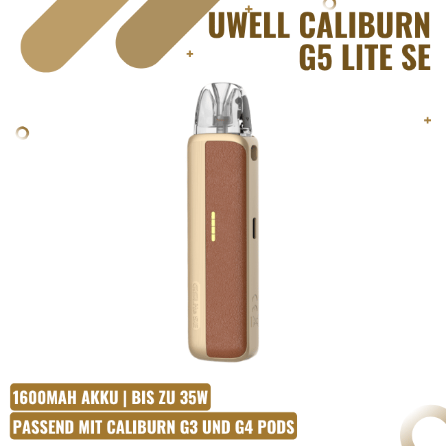 Uwell Caliburn G5 Lite SE Pod Kit Brown Leather, 15,99