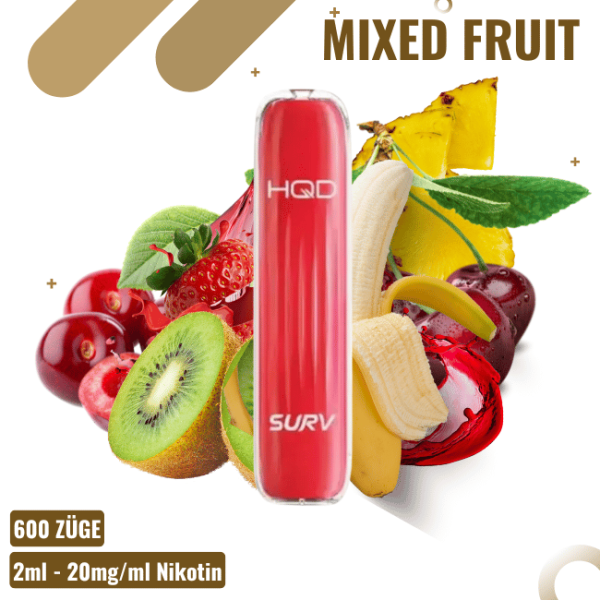 HQD SURV 600 - Mixed Fruit | Einweg E-Zigarette, 5,99