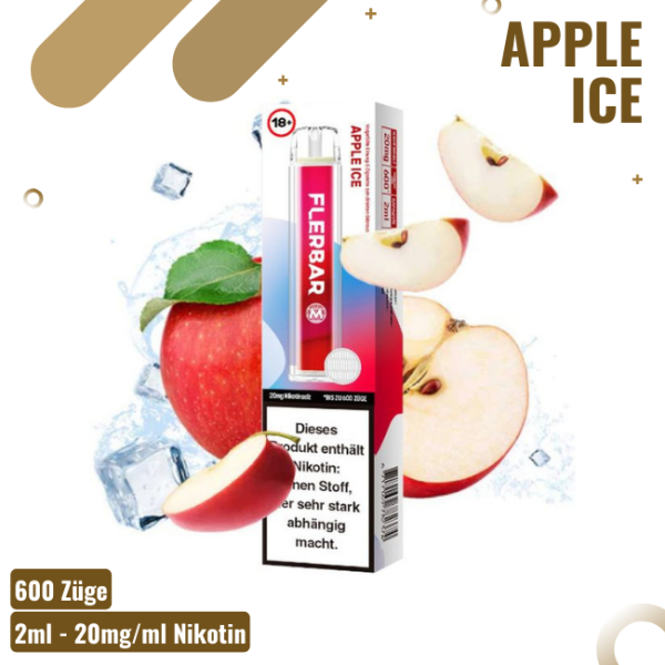 Flerbar M 600 Vape - Apple Ice | Genuss sichern, 6,00